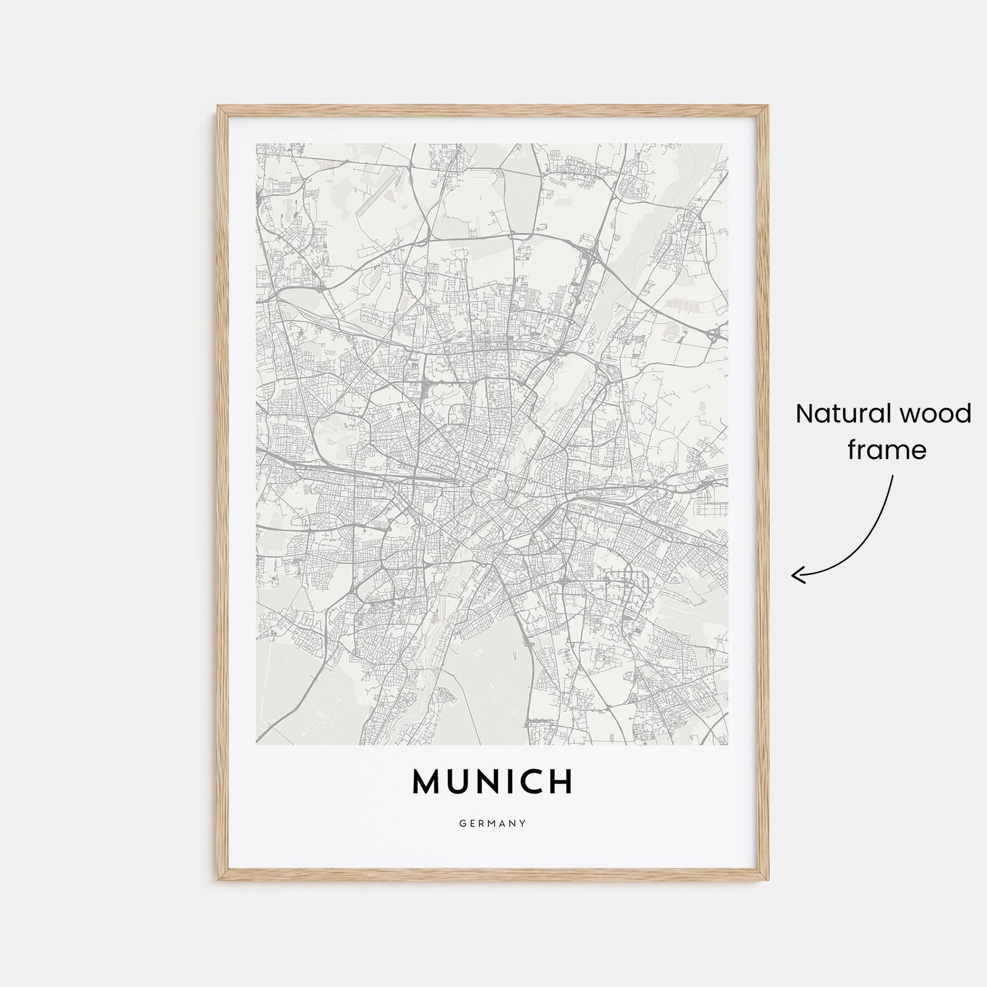 Map of Munich Print, Munich Map Gift, Munich Poster, City Map Artwork ...