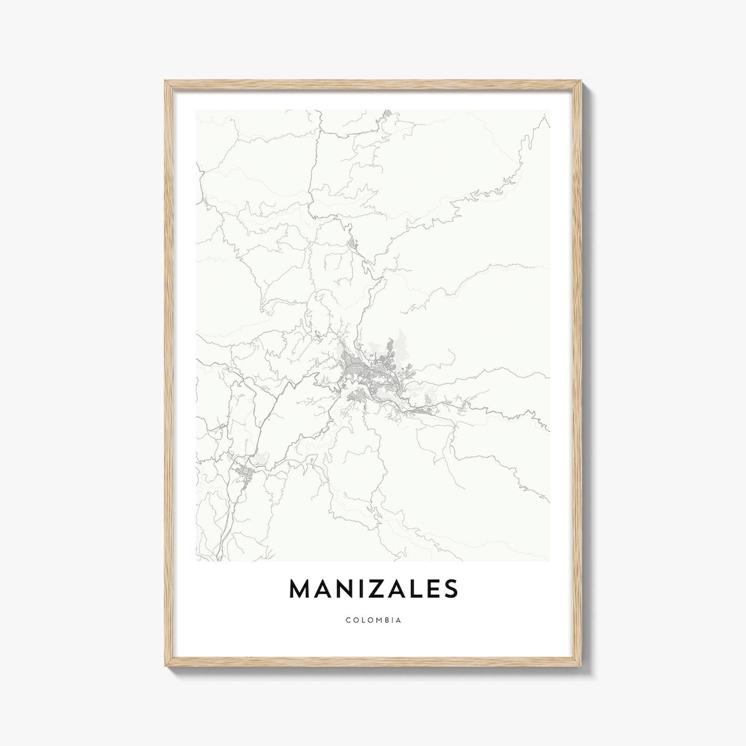 Map of Manizales Print, Manizales Map Gift, Manizales Poster, City Map ...
