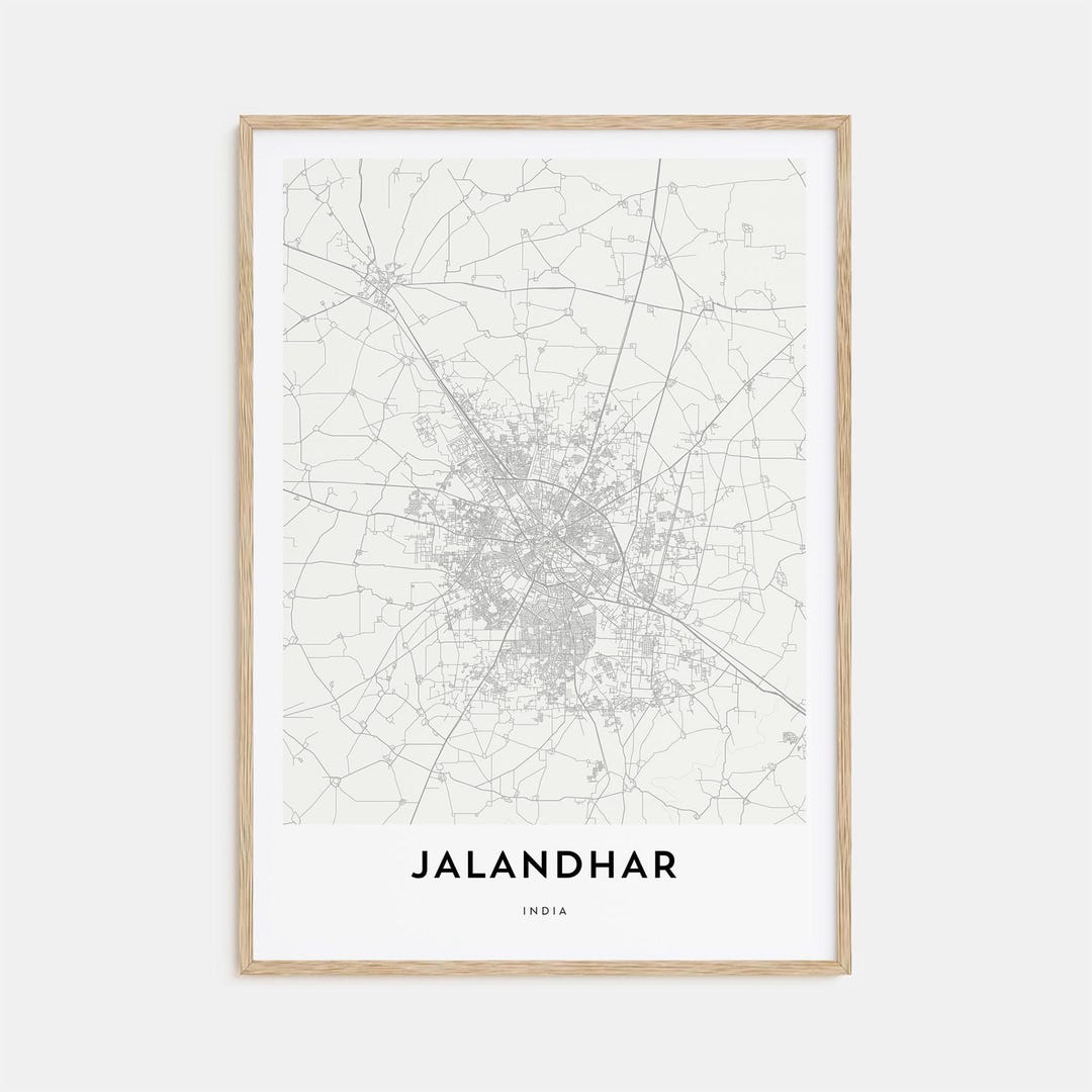 Map of Jalandhar Print, Jalandhar Map Gift, Jalandhar Poster, City Map ...
