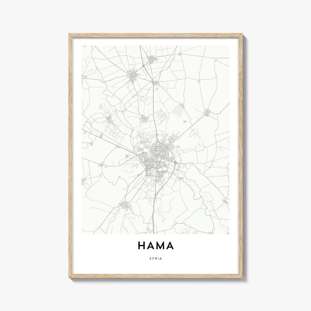 Hama Map Print: Syria City Map, Home & Office Art - Etsy