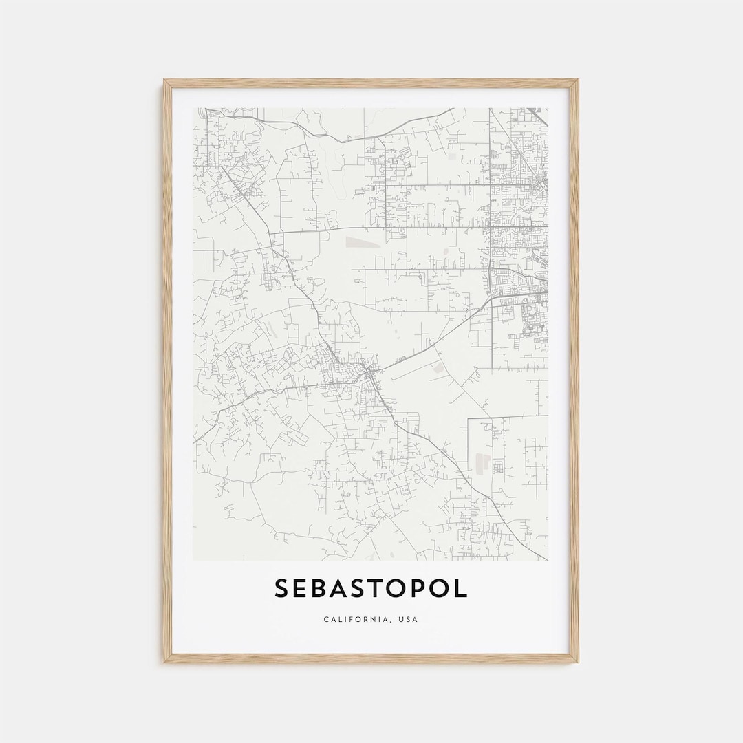 Map of Sebastopol Print, Sebastopol Map Gift, Sebastopol Poster, City ...