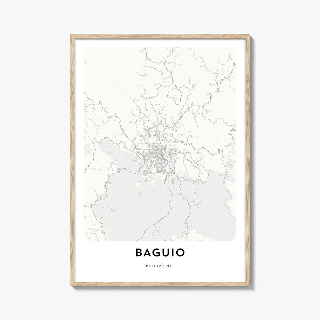 Baguio Map Poster Print, Philippines Wall Art, Cordillera Decor, City ...