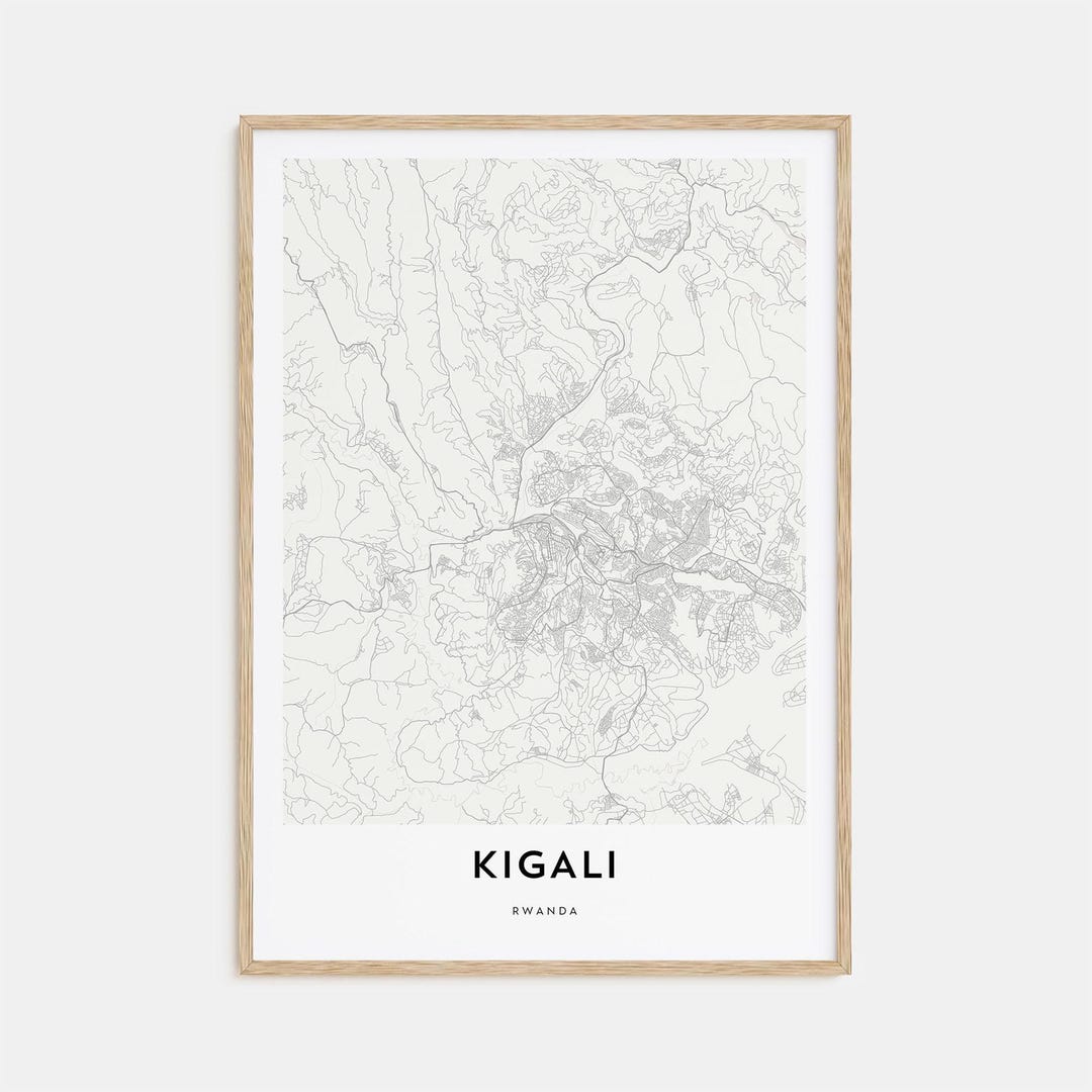Map of Kigali Print, Kigali Map Gift, Kigali Poster, City Map Artwork ...