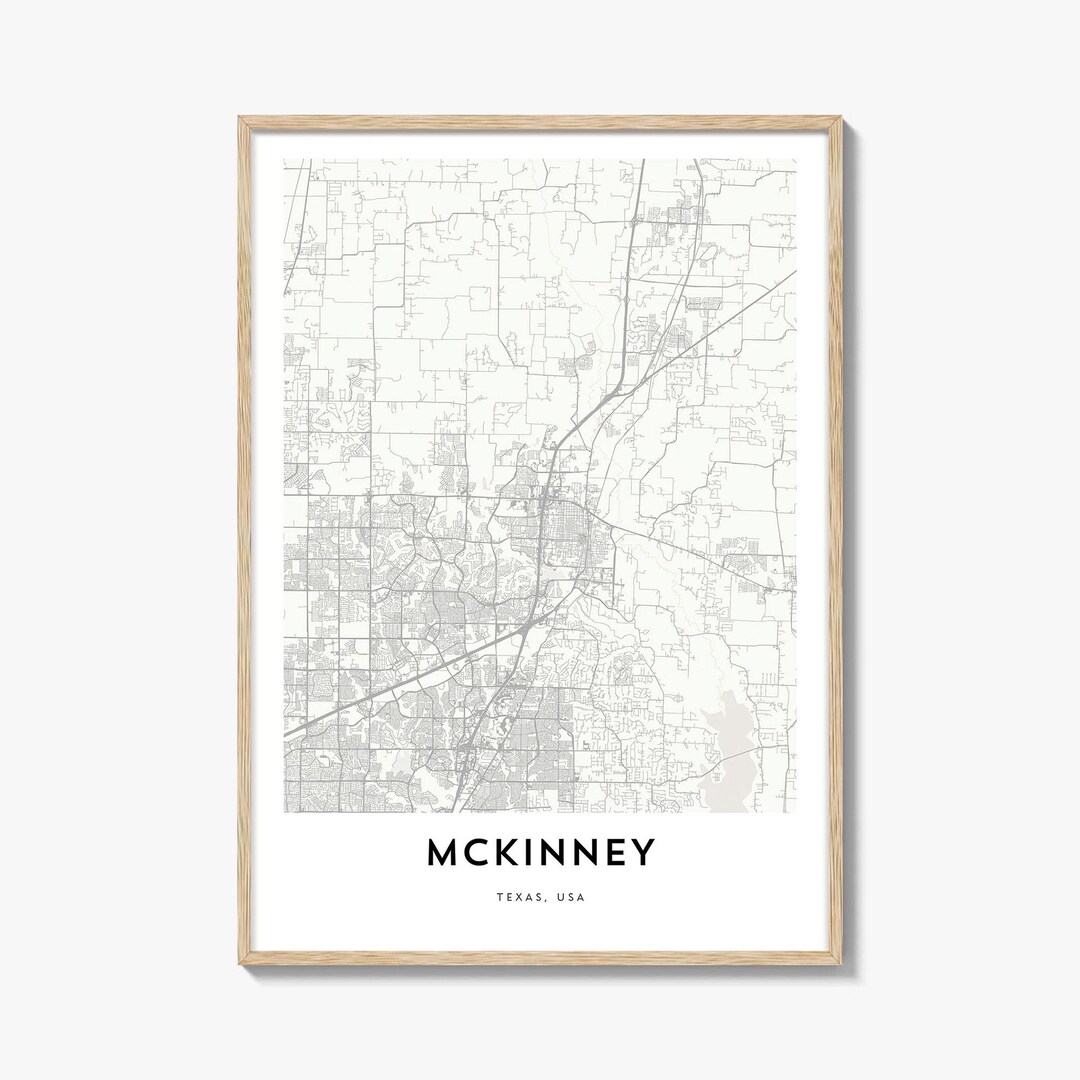 Map of Mckinney Print, Mckinney Map Gift, Mckinney Poster, City Map ...