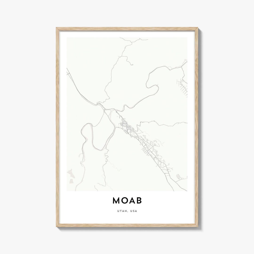 Map of Moab Print, Moab Map Gift, Moab Poster, City Map Artwork for ...