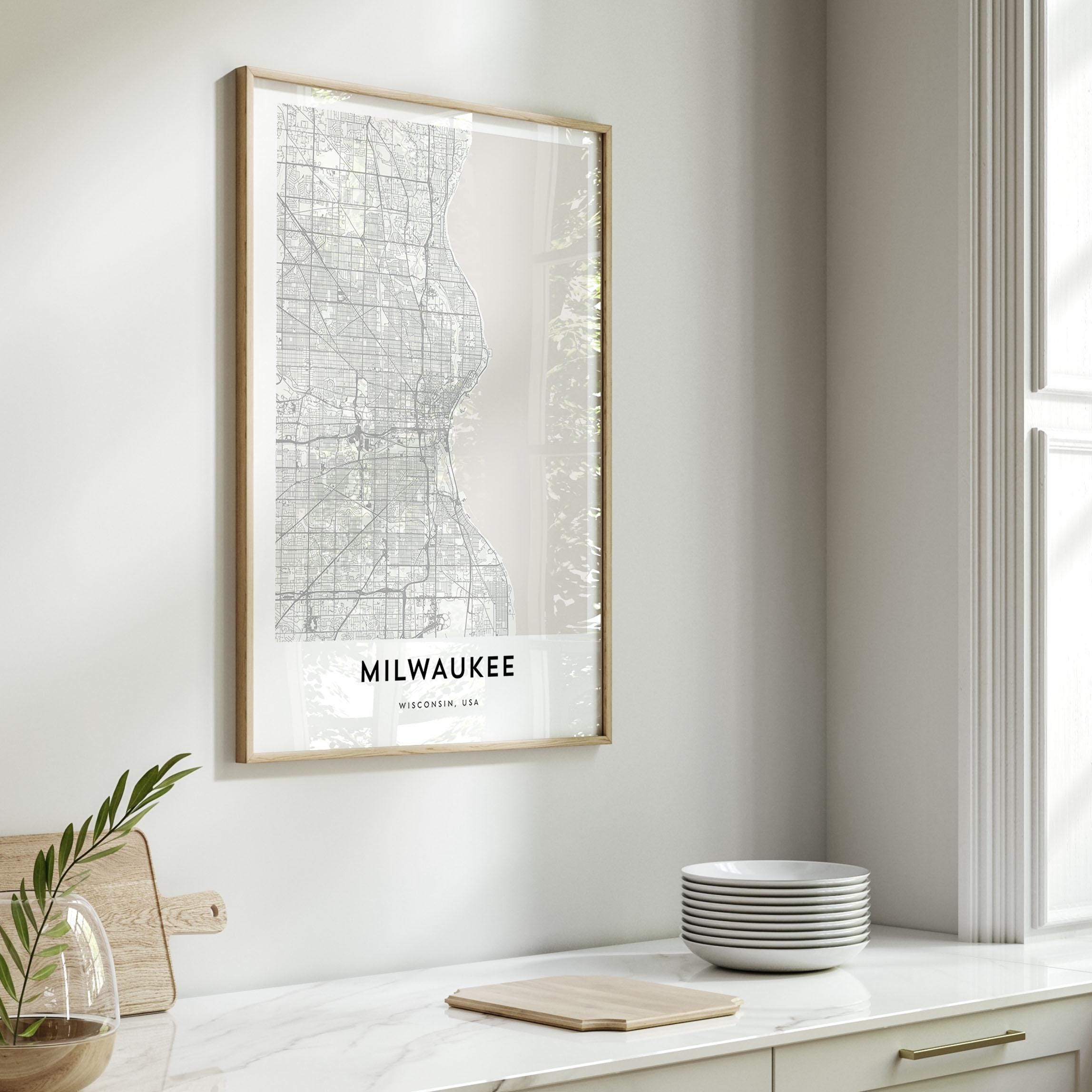 Map of Milwaukee Print, Milwaukee Map Gift, Milwaukee Poster, City Map ...