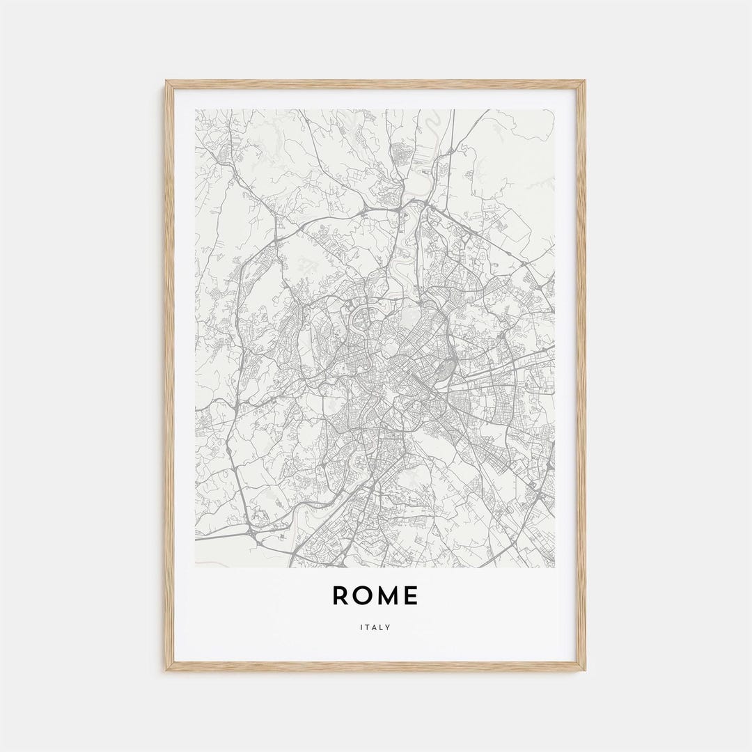 Map of Rome Print, Rome Map Gift, Rome Poster, City Map Artwork for ...