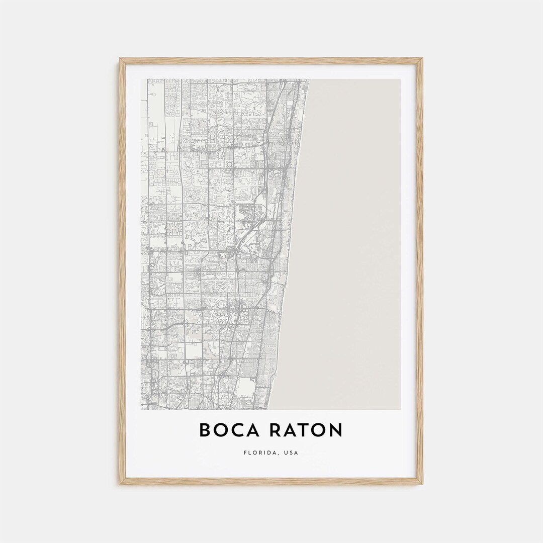 Map of Boca Raton Print, Boca Raton Map Gift, Boca Raton Poster, City ...