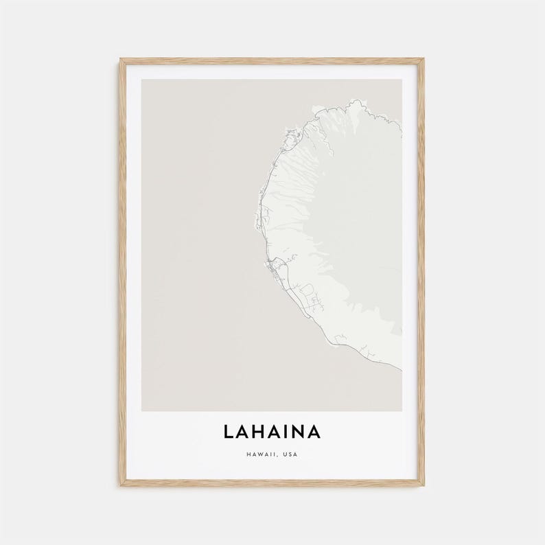 Map of Lahaina Print, Lahaina Map Gift, Lahaina Poster, City Map ...