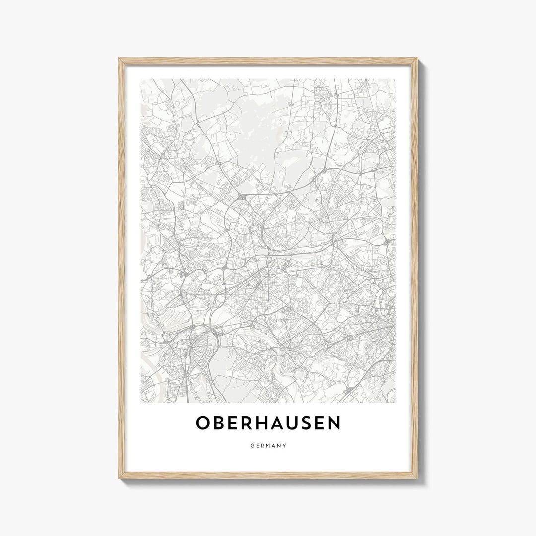 Map of Oberhausen Print, Oberhausen Map Gift, Oberhausen Poster, City ...