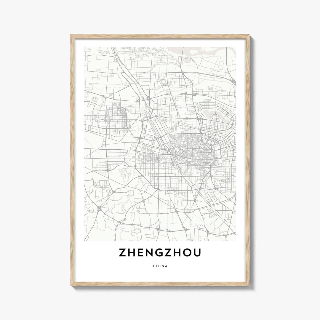 Zhengzhou Map Print: China City Map Artwork - Etsy