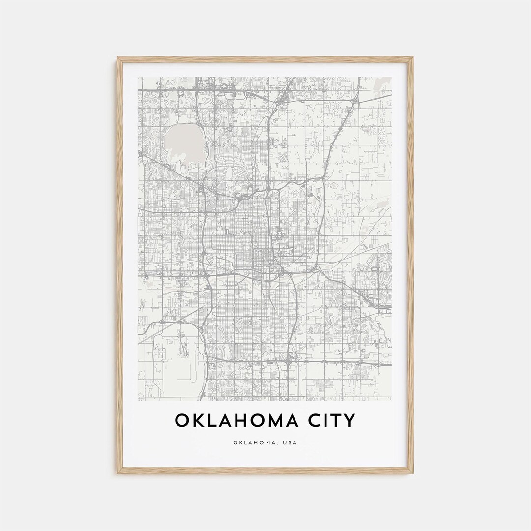 Map of Oklahoma City Print, Oklahoma City Map Gift, Oklahoma City ...