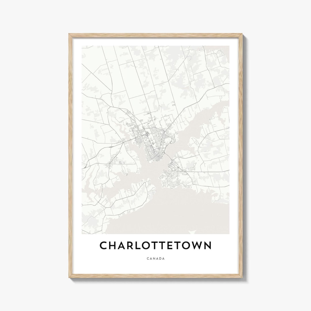 Map of Charlottetown Print, Charlottetown Map Gift, Charlottetown ...
