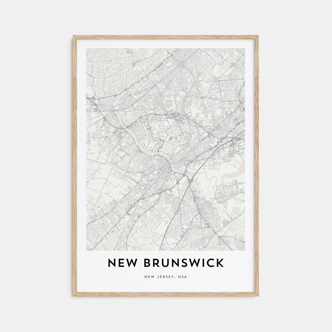 Map of New Brunswick Print, New Brunswick Map Gift, New Brunswick ...