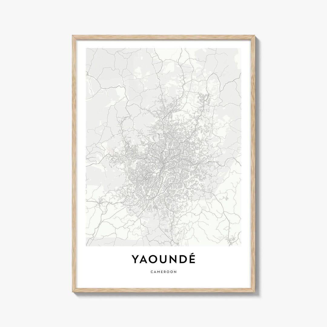 Yaounde Map Print: Cameroon City Map Artwork - Etsy