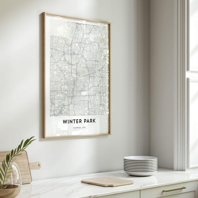 Map of Winter Park Print, Winter Park Map Gift, Winter Park Poster, City Map Artwork for Home ...