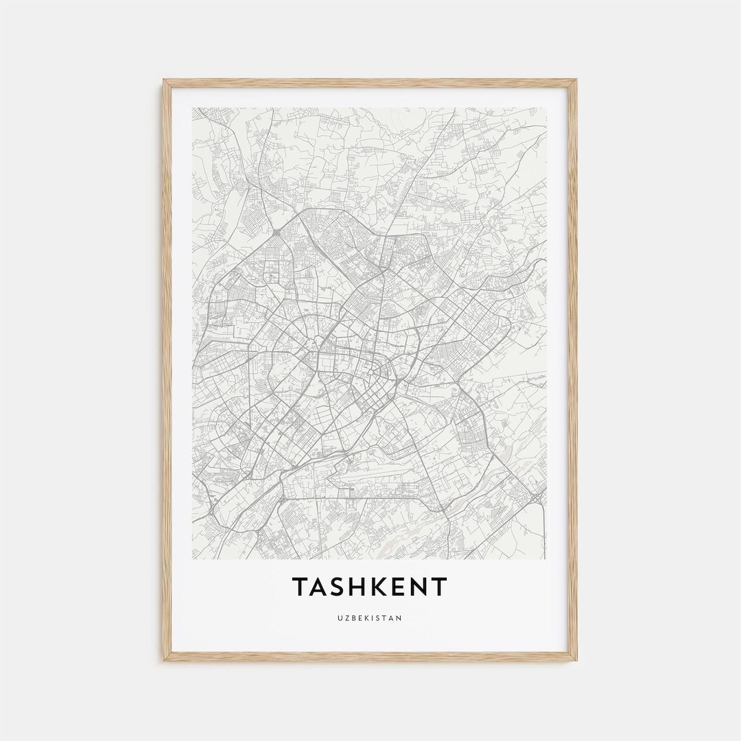 Map of Tashkent Print, Tashkent Map Gift, Tashkent Poster, City Map ...