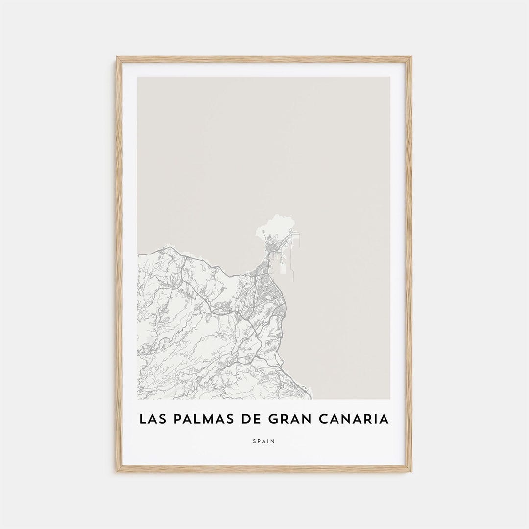 Map of Las Palmas De Gran Canaria Print, Las Palmas De Gran Canaria Map ...