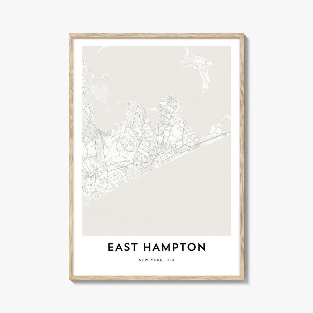 East Hampton Map Print: New York City Map Art - Etsy