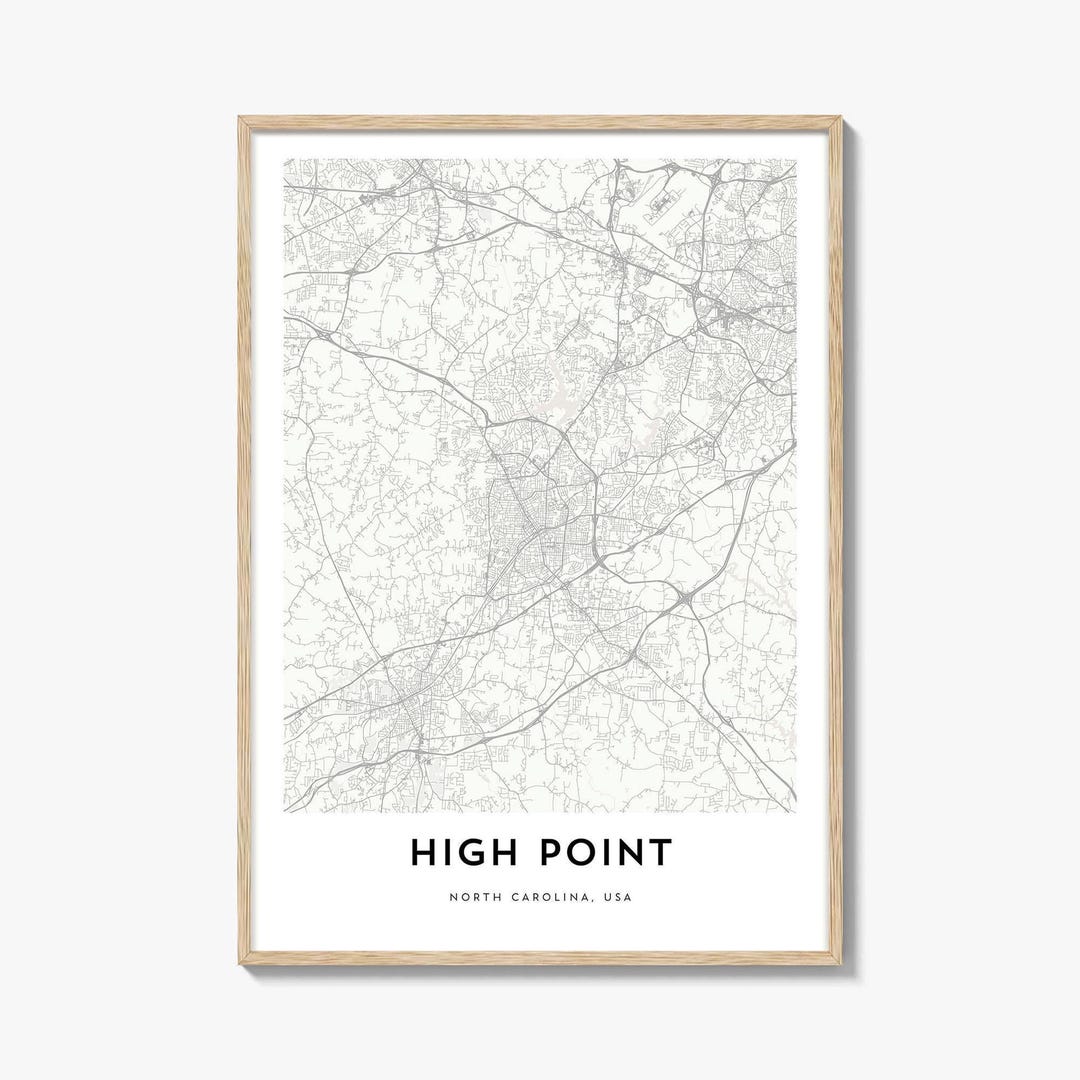Map of High Point Print, High Point Map Gift, High Point Poster, City ...