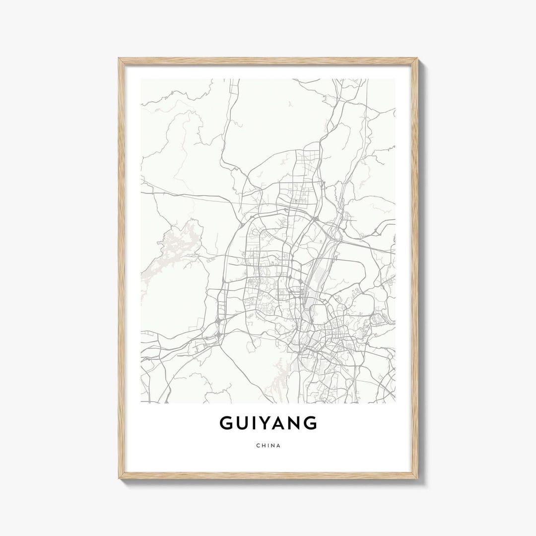Map of Guiyang Print, Guiyang Map Gift, Guiyang Poster, City Map ...