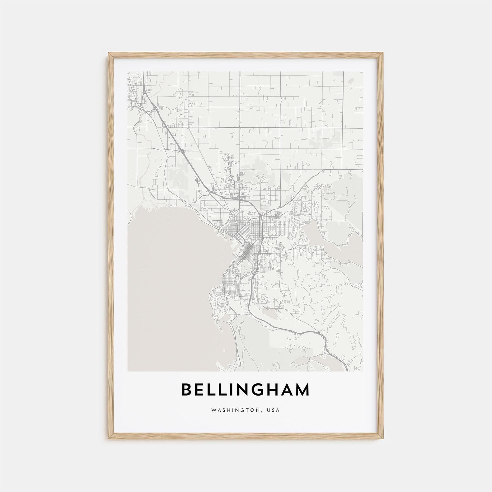 Map of Bellingham Print, Bellingham Map Gift, Bellingham Poster, City ...