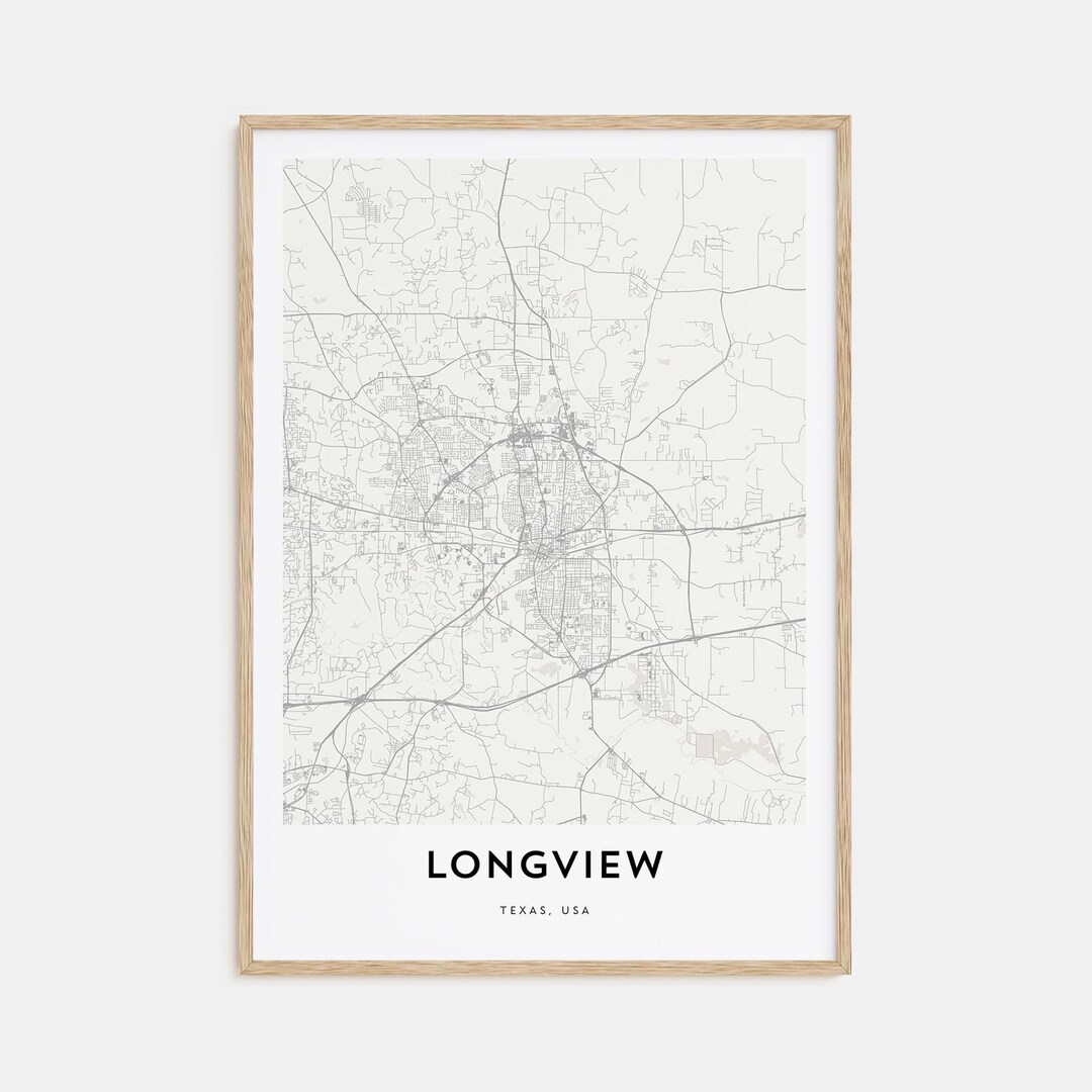 Map of Longview Print, Longview Map Gift, Longview Poster, City Map ...