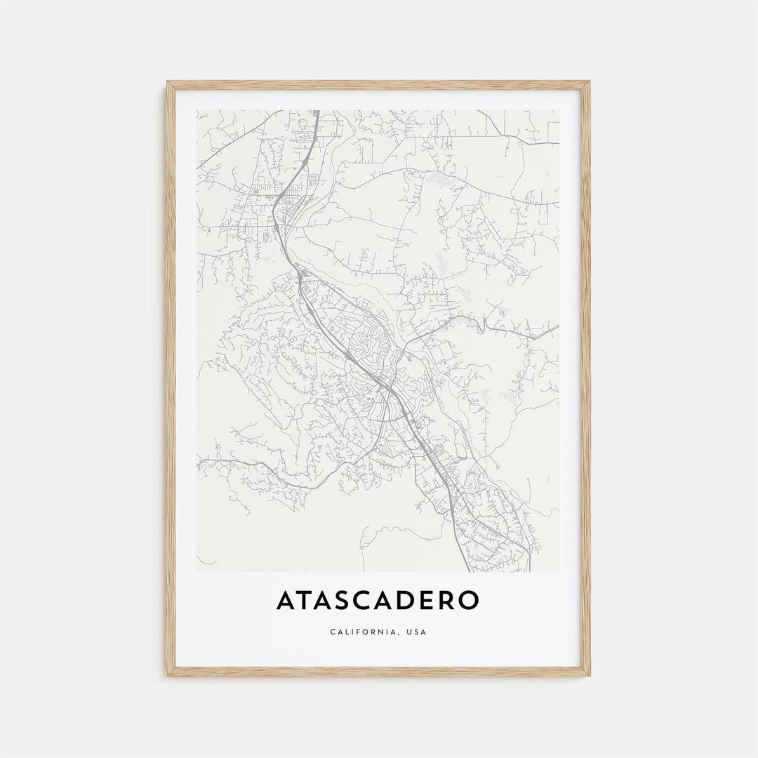 Map of Atascadero Print, Atascadero Map Gift, Atascadero Poster, City ...