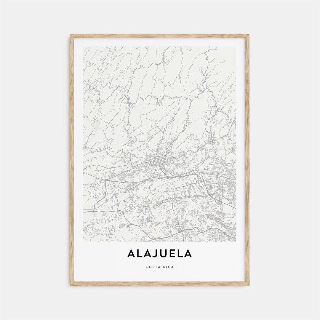 Map of Alajuela Print, Alajuela Map Gift, Alajuela Poster, City Map ...