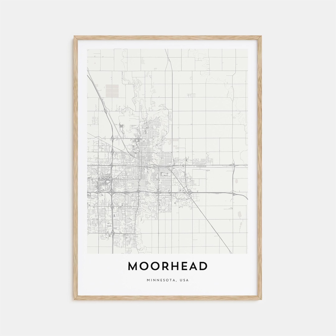 Map of Moorhead Print, Moorhead Map Gift, Moorhead Poster, City Map ...