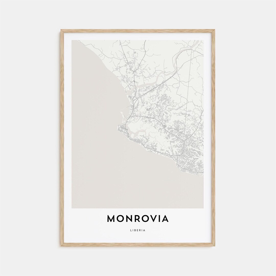 Map of Monrovia Print, Monrovia Map Gift, Monrovia Poster, City Map ...