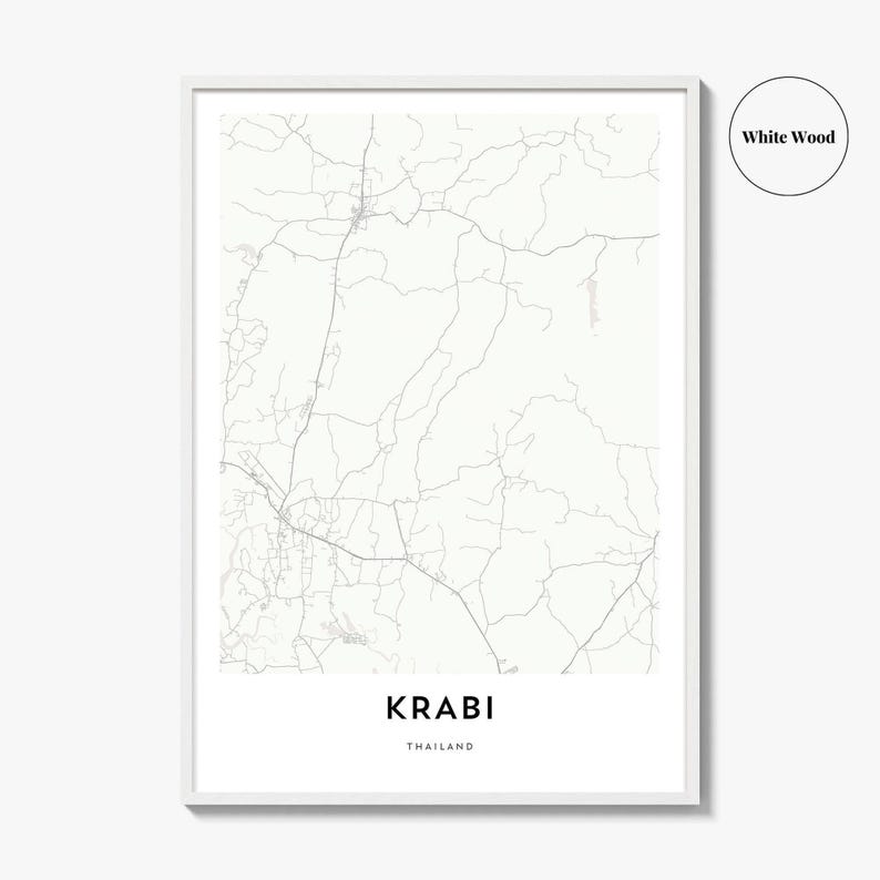 Krabi Map Print: Thailand City Map Art - Etsy