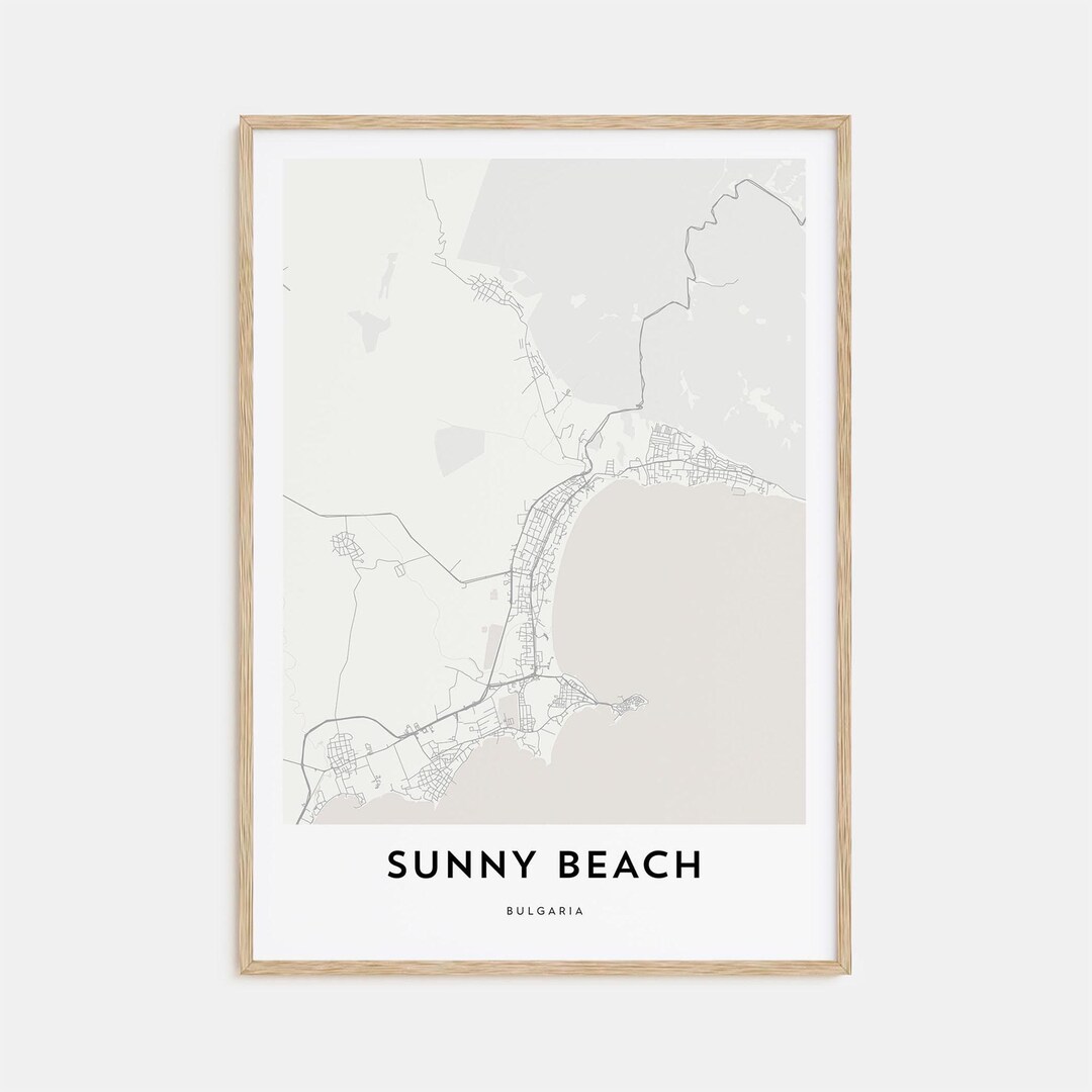 Map of Sunny Beach Print, Sunny Beach Map Gift, Sunny Beach Poster ...