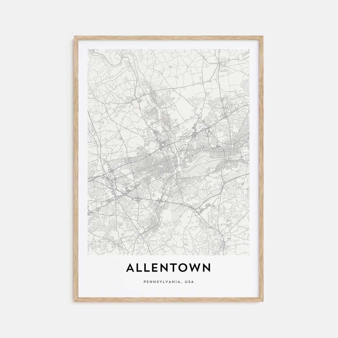 Map of Allentown Print, Allentown Map Gift, Allentown Poster, City Map ...