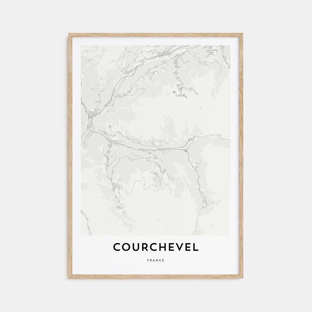 Map of Courchevel Print, Courchevel Map Gift, Courchevel Poster, City ...
