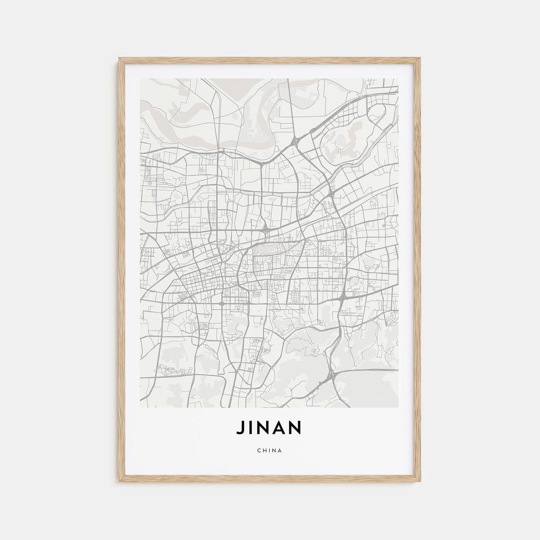 Map of Jinan Print, Jinan Map Gift, Jinan Poster, City Map Artwork for ...