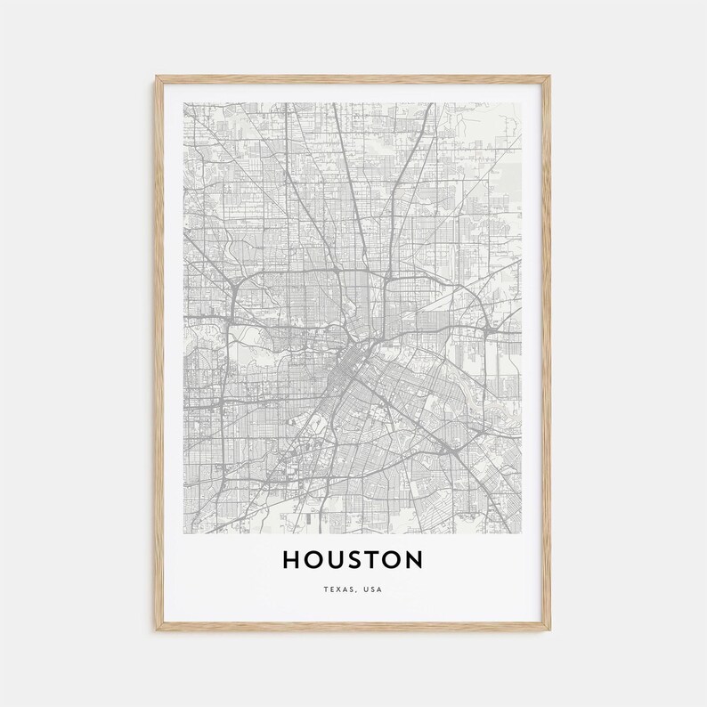 Map of Houston Print, Houston Map Gift, Houston Poster, City Map ...