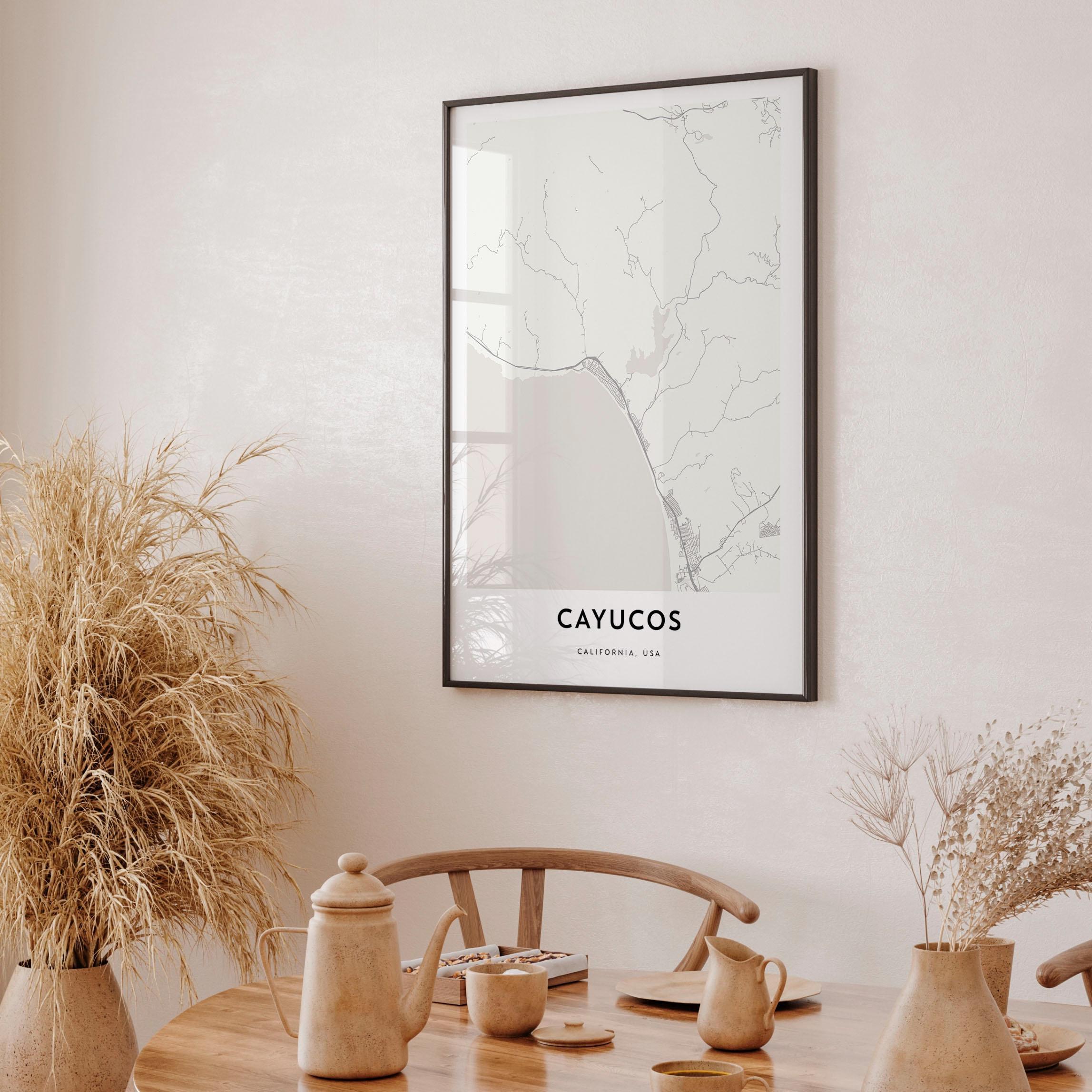 Map of Cayucos Print, Cayucos Map Gift, Cayucos Poster, City Map ...