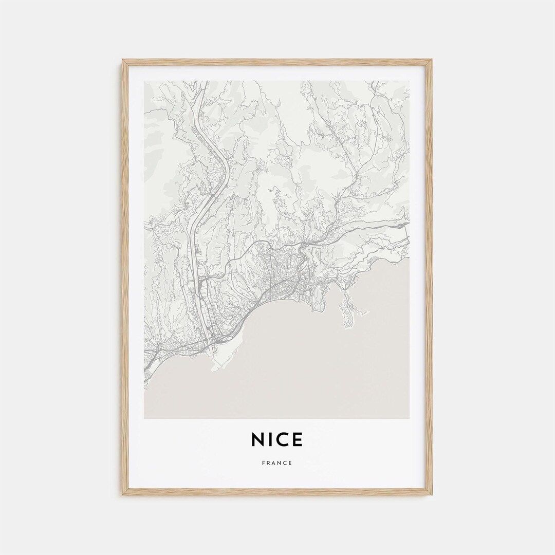 Map of Nice Print, Nice Map Gift, Nice Poster, City Map Artwork for ...