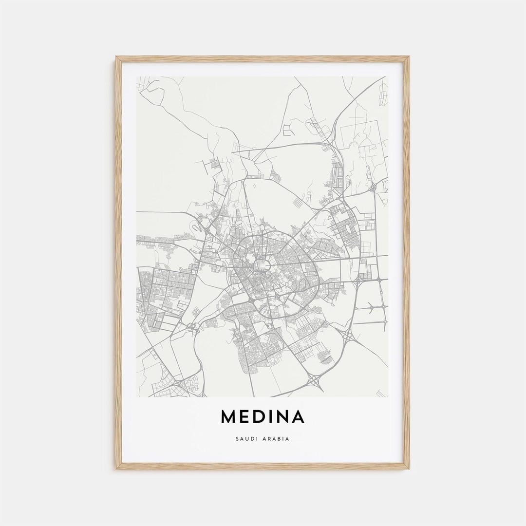 Map of Medina Print, Medina Map Gift, Medina Poster, City Map Artwork ...
