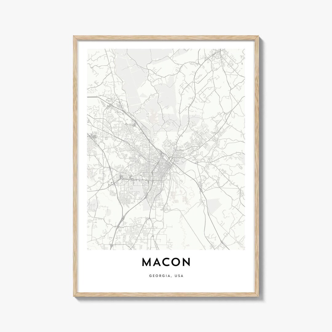 Macon Georgia Map Print: Cityscape Home & Office Artwork - Etsy