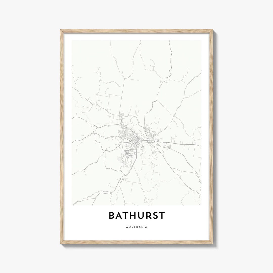 Map of Bathurst Print, Bathurst Map Gift, Bathurst Poster, City Map ...