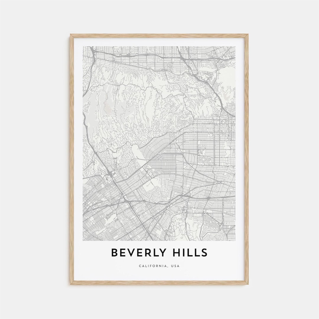 Map of Beverly Hills Print, Beverly Hills Map Gift, Beverly Hills ...