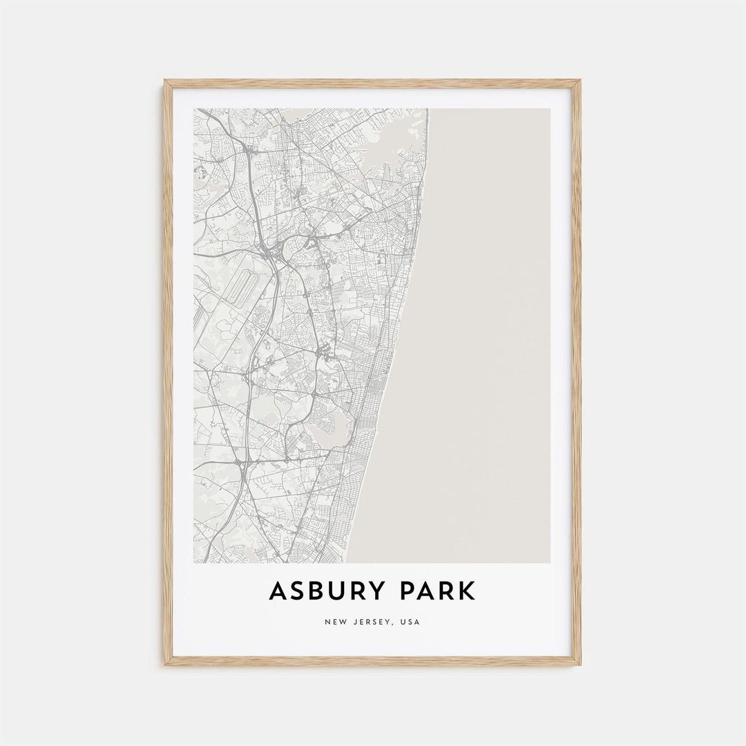 Map of Asbury Park Print, Asbury Park Map Gift, Asbury Park Poster ...