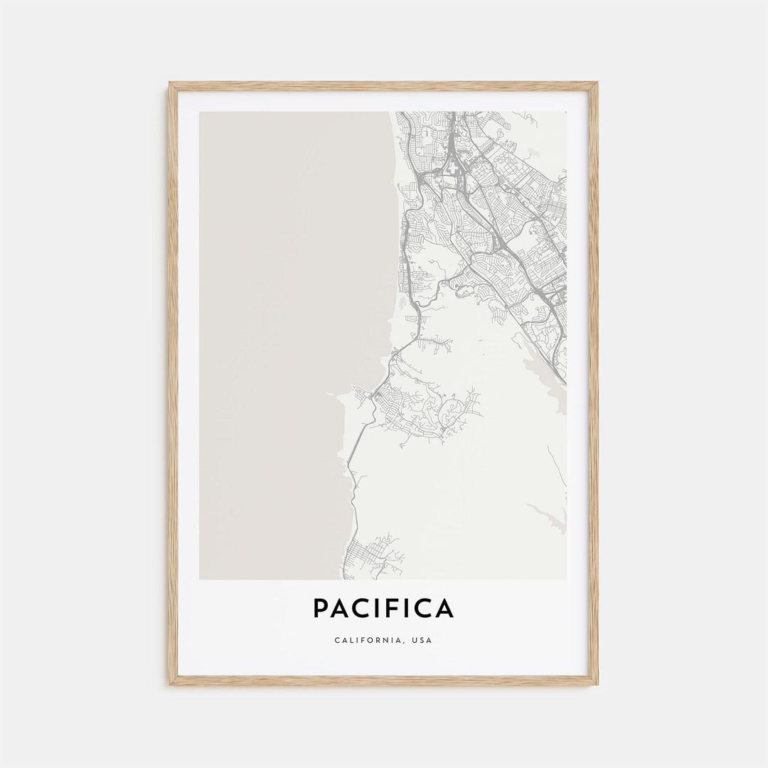 Map of Pacifica Print, Pacifica Map Gift, Pacifica Poster, City Map ...