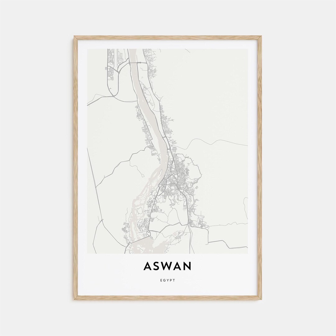 Map of Aswan Print, Aswan Map Gift, Aswan Poster, City Map Artwork for ...