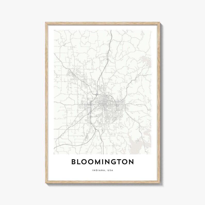 Map of Bloomington Print, Bloomington Map Gift, Bloomington Poster ...