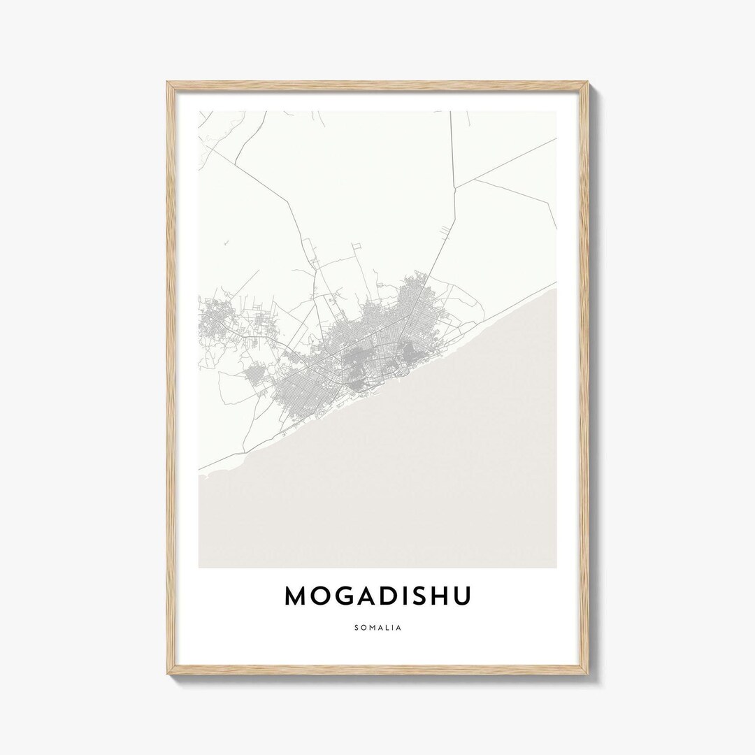Mogadishu Map Poster Print, Somalia Wall Art, Somali Decor, East Africa ...