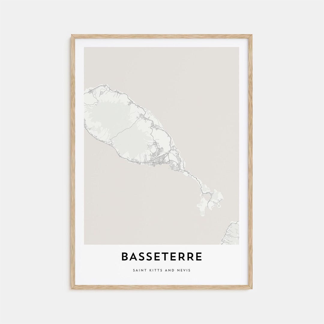 Map of Basseterre Print, Basseterre Map Gift, Basseterre Poster, City ...