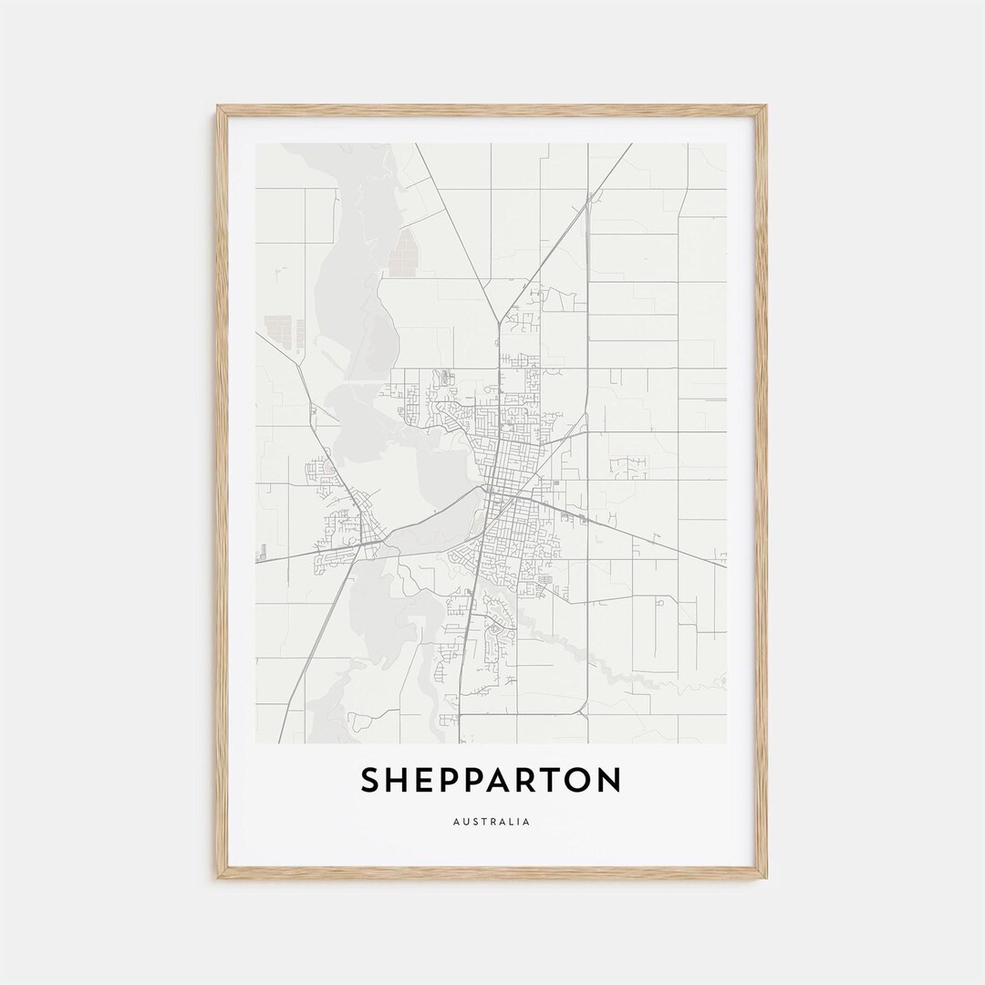 Map of Shepparton Print, Shepparton Map Gift, Shepparton Poster, City ...